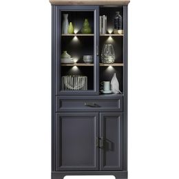 Vitrine Innostyle, B:93cm H:204cm T:42cm, grau, Glas, Holzwerkstoff, MDF, Wohnzimmer, Schr&auml;nke, "Jasmin", inklusive Beleuchtung