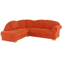 Ecksofa Home Affaire, B:249cm H:91cm T:218cm, orange, Jacquard ( 100% Polyester );Struktur Blume (100% Polyester), Wohnzimmer, Sofas, "Amrum L-Form",