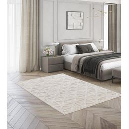 Teppich, B:200cm H:14mm L:290cm, beige, PRIMAFLOR-IDEEN IN TEXTIL, Polyester, Polypropylen, Wohnzimmer, Teppiche, "COSMO Geo, Made in Belgium",