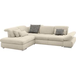 Ecksofa, B:291cm H:80cm T:226cm, beige, SET ONE BY Musterring, Wohnzimmer, Sofas, "SO 4100 mit komfortablen Federkern und Kopfteilverstellung",