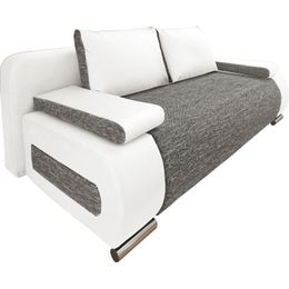 Schlafsofa Collection AB, B:200cm H:85cm T:98cm, grau, Kunstleder SOFTLUX / Struktur ( 20% Acryl; 80% Polyester);Microfaser PRIMABELLE (100%