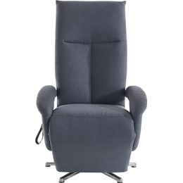 Sit & More TV-Sessel SIT & MORE, B:74cm H:117cm T:85cm, grau, 100% Polyester, Sessel, "Tycoon mit Kopfteilverstellung und 360 Drehfunktion", wahlweise manuell