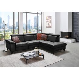 Ecksofa DIE PLANBAR, B:261cm H:80cm T:235cm, schwarz, Wohnzimmer, Sofas, "PN-EM23166 L-Form", optional mit Kopfteilverstellung und Stauraum