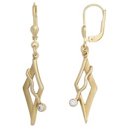 Jobo Damen Paar Ohrh&auml;nger "Ohrringe mit Zirkonia", Gelbgold 375, gelb, Gelbgold 375, Ohrringe, 375 Gold