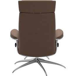 stressless "Paris" Set, Relaxsessel mit Hocker, mit Hocker, Low Back mit Kopfst&uuml;tze, mit Star Base, Gestell Chrom