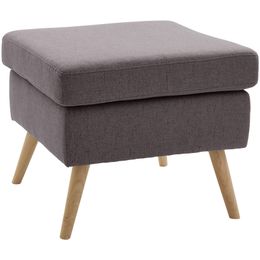 Hocker Home Affaire, B:58cm H:49cm T:58cm, grau, Samtcord (92% Polyester 8% Polyamid);Struktur (100% Polyester);Struktur Hahnentritt (100%