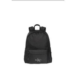Calvin Klein Damen Rucksack "BOLD ROUND BACKPACK", schwarz, Nylon, unifarben, Basic, Rucksäcke, Unisex Freizeitrucksack, Cityrucksack mit CK-Logo