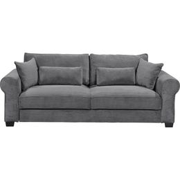 Schlafsofa, B:250cm H:95cm T:125cm, grau, ED EXCITING DESIGN, 92% Polyester, 8% Nylon, Jugendzimmer, Sofas, "Angelina", mit Bettkasten & 4 Zierkissen