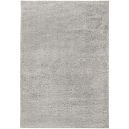 Hochflor-Teppich FLAIR RUGS, B:80cm H:40mm L:150cm, grau, Kunstfaser, Teppiche, "Feather"