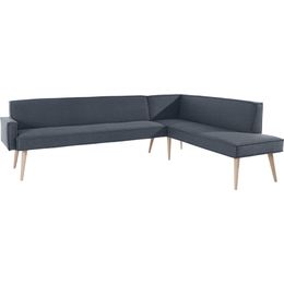 Eckbank, B:198cm H:84cm T:260cm, grau, exxpo - SOFA FASHION, 100% Polyester, Esszimmer, Sitzb&auml;nke, "Lungo, moderne Kedernaht, bequem und elegant,