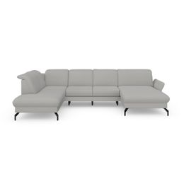 Sit & More Wohnlandschaft SIT & MORE, B:338cm H:84cm T:207cm, grau, Sofas, "Fashion U-Form", wahlweise mit Kopfteilverstellung, Vorziehsitz, motorisch,