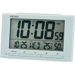 Seiko Quarzwecker "LCD-Wecker Light Blue, QHL090L", blau, Wecker, Wecker, Digitalwecker, Schlafzimmer,Innentemperatur, Schlummerfunktion