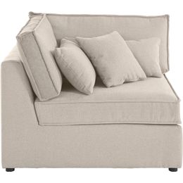 Sofa-Eckelement OTTO HOME, B:99cm H:75cm T:100cm, beige, Baumwollmix (60% Baumwolle/40% Leinen);Struktur fein (100% Polyester);Samtoptik (100%