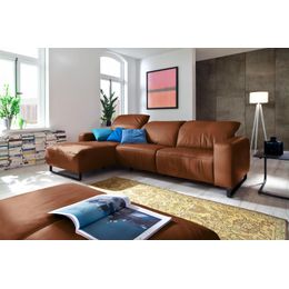 Ecksofa Home Affaire, B:290cm H:85cm T:180cm, braun, NaturLEDER (echtes Rindsleder);Luxus-Microfaser Lederoptik 100% Polyester, , Wohnzimmer, Sofas,