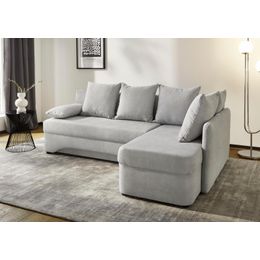Jockenhöfer Ecksofa, B:197cm T:85cm, grau, JOCKENHÖFER GRUPPE, Korpus: 100% Polyester;Kissen: 100% Polyester, Wohnzimmer, Sofas, "Nivaris L-Form, B: 197 cm", mit