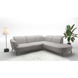 Sit & More Ecksofa SIT & MORE, B:300cm H:87cm T:267cm, grau, 95% Polyester, 5% Polyamid, Wohnzimmer, Sofas, "Zoe", ink.Sitztiefenverstellung, wahlweise mit