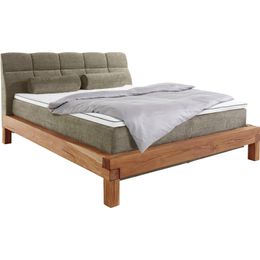 Boxspringbett Home Affaire, B:199cm L:231cm, gr&uuml;n, Polyester, Komplettbetten, "Villads", Liegefl&auml;che: 180/200 cm, Inside-Boxspring-Unterbau,