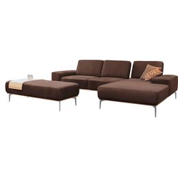 Ecksofa W.Schillig, B:319cm H:88cm T:178cm, braun, Longlife Xtra-Leder Z73: Naturwalkleder der Luxusklasse aus den erlesensten Rohh&auml;uten. Hautst&auml;rke