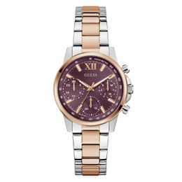 Guess Damen Multifunktionsuhr "BAILEY", silber, Armbanduhren, Quarzuhr, Armbanduhr, Damenuhr, Edelstahlarmband, Datum
