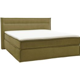 Boxspringbett Musterring, B:200cm L:215cm, gelb, Komplettbetten, "JustB SC100", schwebende Optik, inklusive Topper, verschiedene Farben, 180 x 200 cm