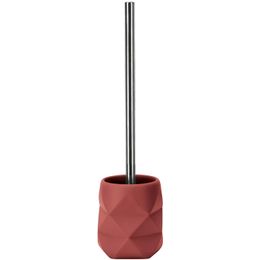 WC-Garnitur Kleine Wolke, B:10,6cm H:39cm L:11cm, rot, Polyresin (Kunststein), Reinigungsb&uuml;rsten, "Crackle"