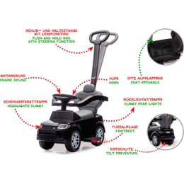Jamara Kinder Rutscherauto "Land Rover Discovery 3in1", schwarz, Kunststoff, B:40cm H:94cm T:84cm, Rutschautos, mit Sound
