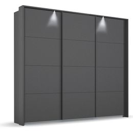 Schwebetürenschrank Rauch, B:211cm H:233cm T:68cm, grau, Holzwerkstoff, Schränke, "Kleiderschrank Schrank Garderobe OTELI inkl. 3 Innenschubladen",