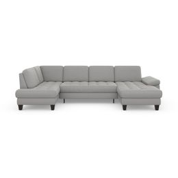 Sit & More Wohnlandschaft SIT & MORE, B:338cm H:88cm T:172cm, silber, 90% Polyester 10%Polyamid, Sofas, "Westham U-Form", wahlweise mit Bettfunktion,