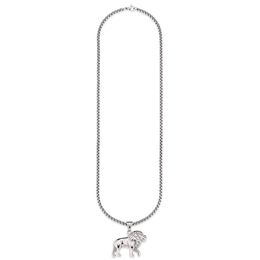 Bruno Banani Herren Kette mit Anh&auml;nger "Schmuck Geschenk Halskette L&ouml;we Venezianerkette", Edelstahl, L: 55, silber, Edelstahl, Halsketten