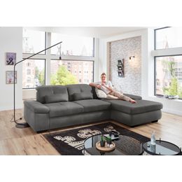 Ecksofa DIE PLANBAR, B:309cm H:85cm T:195cm, grau, 85% Polyester;15% Nylon, Wohnzimmer, Sofas, "MP-IN16012 L-Form, mit Kaltschum-Polsterung", inkl.