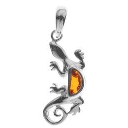 OSTSEE-SCHMUCK Damen Kettenanh&auml;nger "OSTSEE-SCHMUCK Anh&auml;nger Echse Anh&auml;nger Echse", 32 x 10mm, Silber 925 (Sterlingsilber), 1,7 g, wei&szlig;, Silber 925
