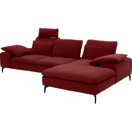 Ecksofa W.Schillig, B:299cm H:83cm T:178cm, rot, Longlife Xtra-Leder Z59: Glattleder mit modischer Prägung. Hautstärke 0, 9 - 1, 1 mm, Wohnzimmer,