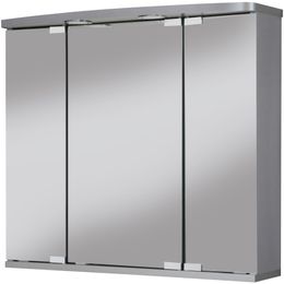 Spiegelschrank Jokey, B:67,4cm H:60cm T:22cm, silber, MDF, Badezimmer, Schr&auml;nke, "Doro LED", 68 cm Breite