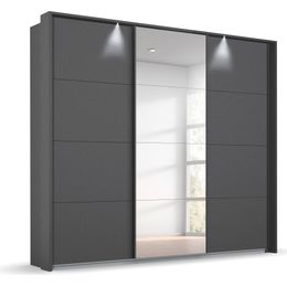 Schwebet&uuml;renschrank Rauch, B:211cm H:214cm T:68cm, grau, Holzwerkstoff, Schr&auml;nke, "Kleiderschrank Schrank Garderobe OTELI inkl. 3 Innenschubladen",