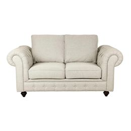 2-Sitzer Home Affaire, B:170cm H:90cm T:93cm, beige, 100% Polyester, Sofas, "MENDITTE", Knopfheftung im Armlehnbereich und an der Vorderkante, hohe