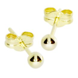 OSTSEE-SCHMUCK Damen Paar Ohrstecker "- Kugel 3 mm - Gold 585/000 - Zuchtperle", Gelbgold 585, gold, Gelbgold 585, Ohrringe