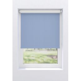 Rollo my home, B:100cm H:190cm, blau, Polyester, K&uuml;che, Rollos, "Ina", wei&szlig;e R&uuml;ckseite, Klemmfix oder Schraubmontage
