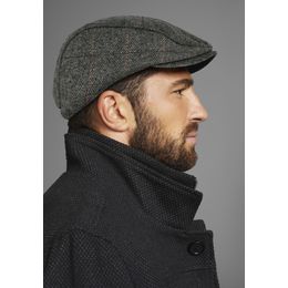 MAN'S WORLD MAN'S WORLD Herren Schieberm&uuml;tze, grau, Hahnentrittmuster, gemustert, Web, Wollmischung, M&uuml;tzen, stylischer Winter-Flatcap - w&auml;rmend gef&uuml;tter - NEW