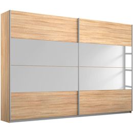 Schwebet&uuml;renschrank Rauch, B:271cm H:230cm T:62cm, braun, Holzwerkstoff, Schr&auml;nke, "Quadra", inkl. W&auml;scheeinteilung und zus&auml;tzlichen Einlegeb&ouml;den