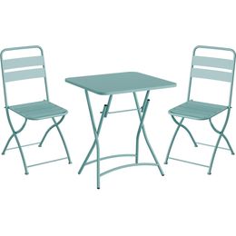 Balkonset Essentials, B:60cm H:87,5cm T:54cm, blau, Stahl, Sitzmöbel-Sets, "Breeze Bistro Set", in verschiedenen Farben erhältlich