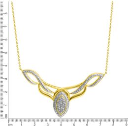 Firetti Damen Kette mit Anh&auml;nger "Schmuck Geschenk Silber 925 Halsschmuck Halskette Statement Navette", 0,02, Diamanten Silber 925 (Sterlingsilber),