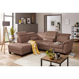 Ecksofa Home Affaire, B:260cm H:104cm T:235cm, braun, Luxus-Microfaser Lederoptik (100% Polyester);Struktur (100% Polyester);Luxus-Microfaser ALTARA
