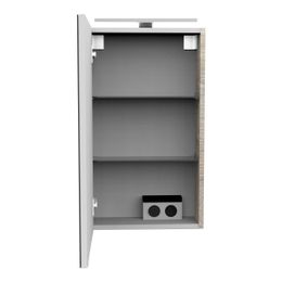 Spiegelschrank Fackelmann, B:40cm H:68cm T:15,3cm, braun, Glas, Badezimmer, Schr&auml;nke, "SBC", f&uuml;r das G&auml;stebad, Schalter und Steckdose, Breite 40cm,