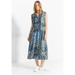 Cecil Damen Sommerkleid, blau, Gr. XXL, bedruckt, Stoff, 100% Viskose, Kleider, aus Viskose