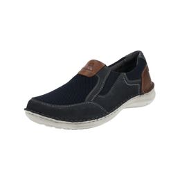 Josef Seibel Herren Slipper "Josef Seibel Slipper Leder/Textil", Gr. 43, blau, Leder, Textil, Schuhe