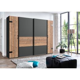 Kleiderschrank wimex, B:270cm H:210cm T:65cm, braun, Jugendzimmer, Schr&auml;nke, "Stockholm, rustikale Optik im Industrial Design, Made in Germany",