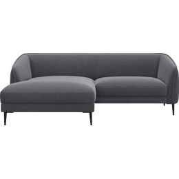 Ecksofa FLEXLUX, B:218cm H:74cm T:149cm, grau, 100% Polyester, Wohnzimmer, Sofas, "Belle Designsofa, bequem durch Kaltschaum im Sitz, OTTOs Choice",