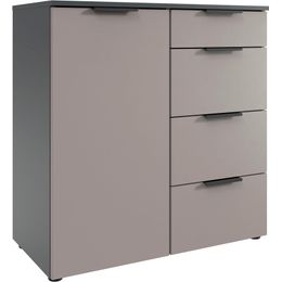 Kombikommode wimex, B:81cm H:92cm T:41cm, grau, Spanplatte, Schlafzimmer, Sideboards, "Oxford by fresh to go, mit Schubladen, in 2 Größen", Mit