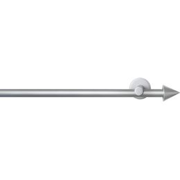 Gardinenstange Garesa, L:190cm &Oslash;:16mm, silber, Aluminium, Gardinenstangen, "SEFRA", Vorhanggarnitur,Innenlaufgarnitur, verl&auml;ngerbar, Endknopf Spitze