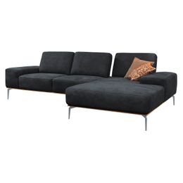 Ecksofa W.Schillig, B:299cm H:88cm T:178cm, schwarz, Longlife Xtra-Leder Z73: Naturwalkleder der Luxusklasse aus den erlesensten Rohh&auml;uten.